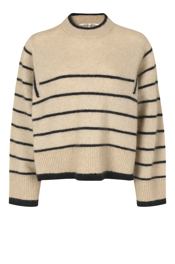 Second Female - Gensere - Laila Knit O-Neck - Oxford Tan - Villoid