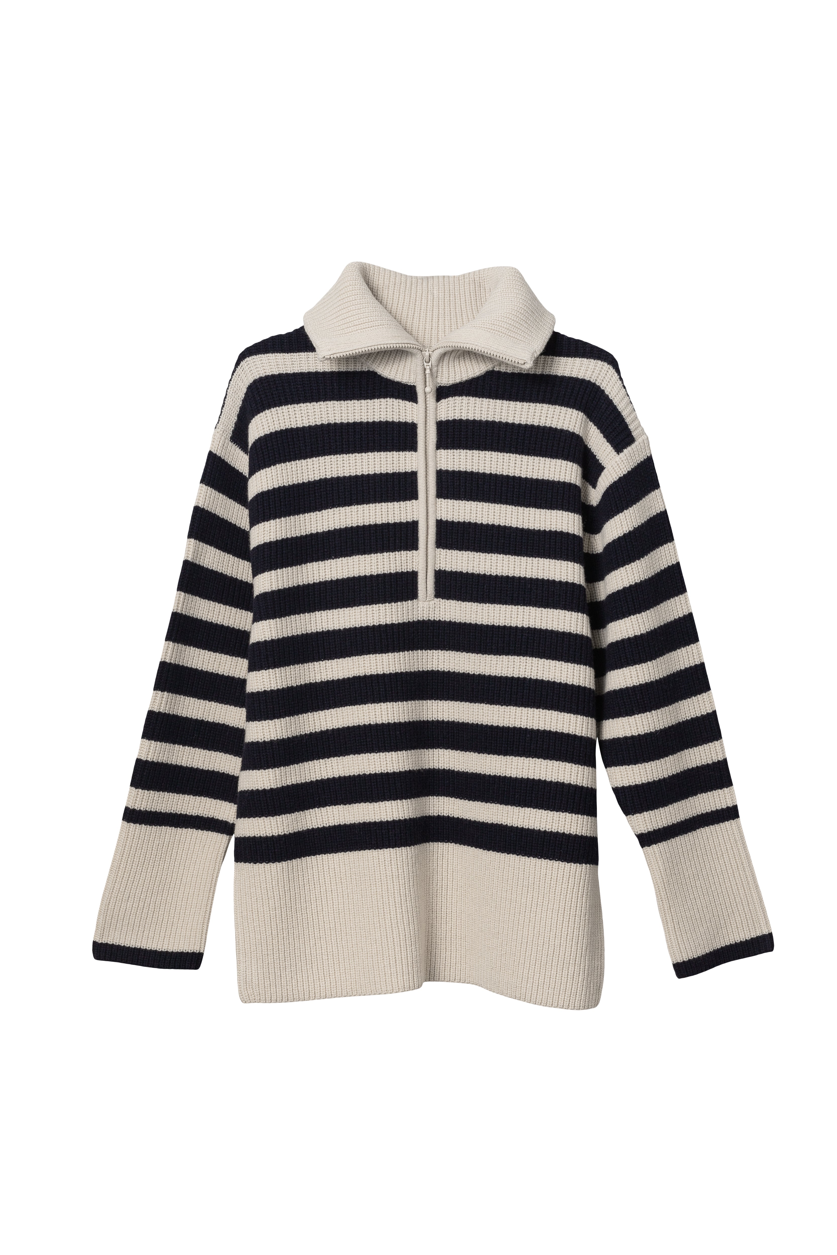 FWSS - Gensere - Marine Fisherman Zip Up - Navy Stripe - Villoid
