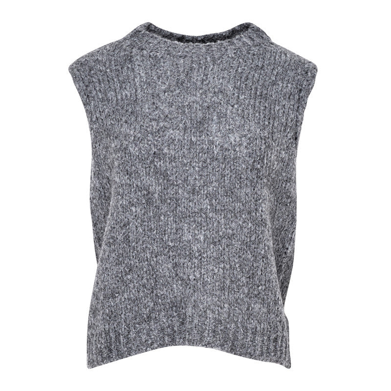 Noella - Gensere - Kala Vest Wool - Dark Grey Melange - Villoid