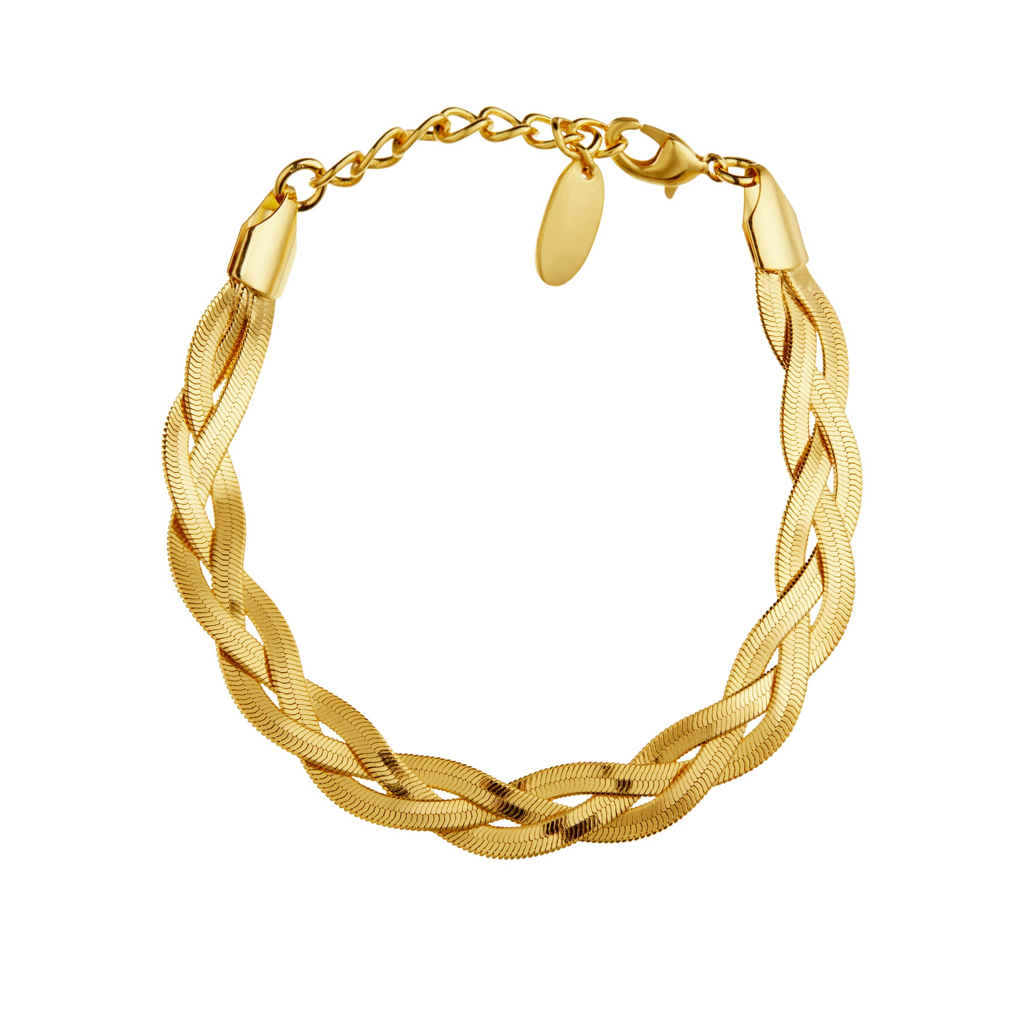 Orelia - Smykker - Snake Chain Plait Bracelet - Pale Gold - Villoid