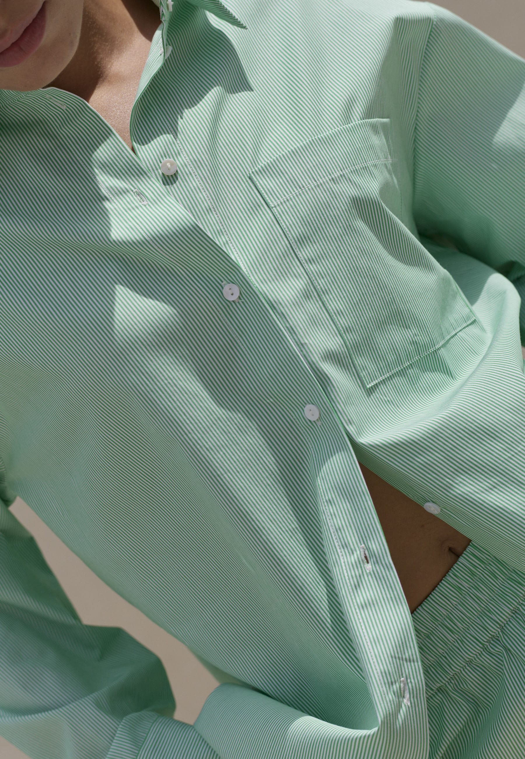 Henriette Shirt Ltd Green Stripe VILLOID henriette-shirt-ltd-green-stripe-villoid